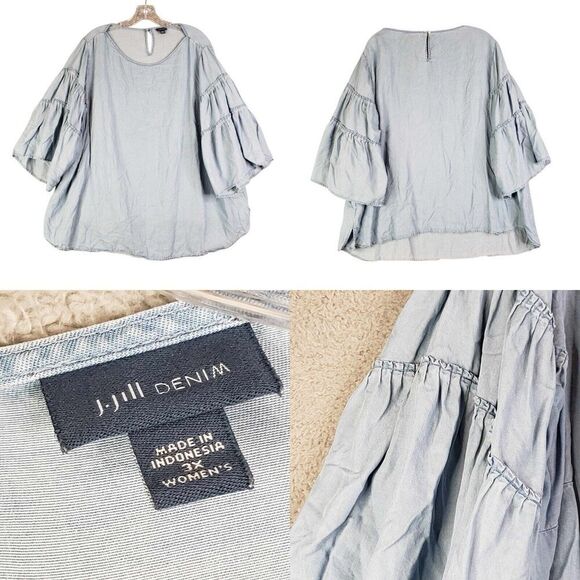 J. Jill | Tops | J Jill Top Shirt Denim Womens Plus Size 3x Tencel ...